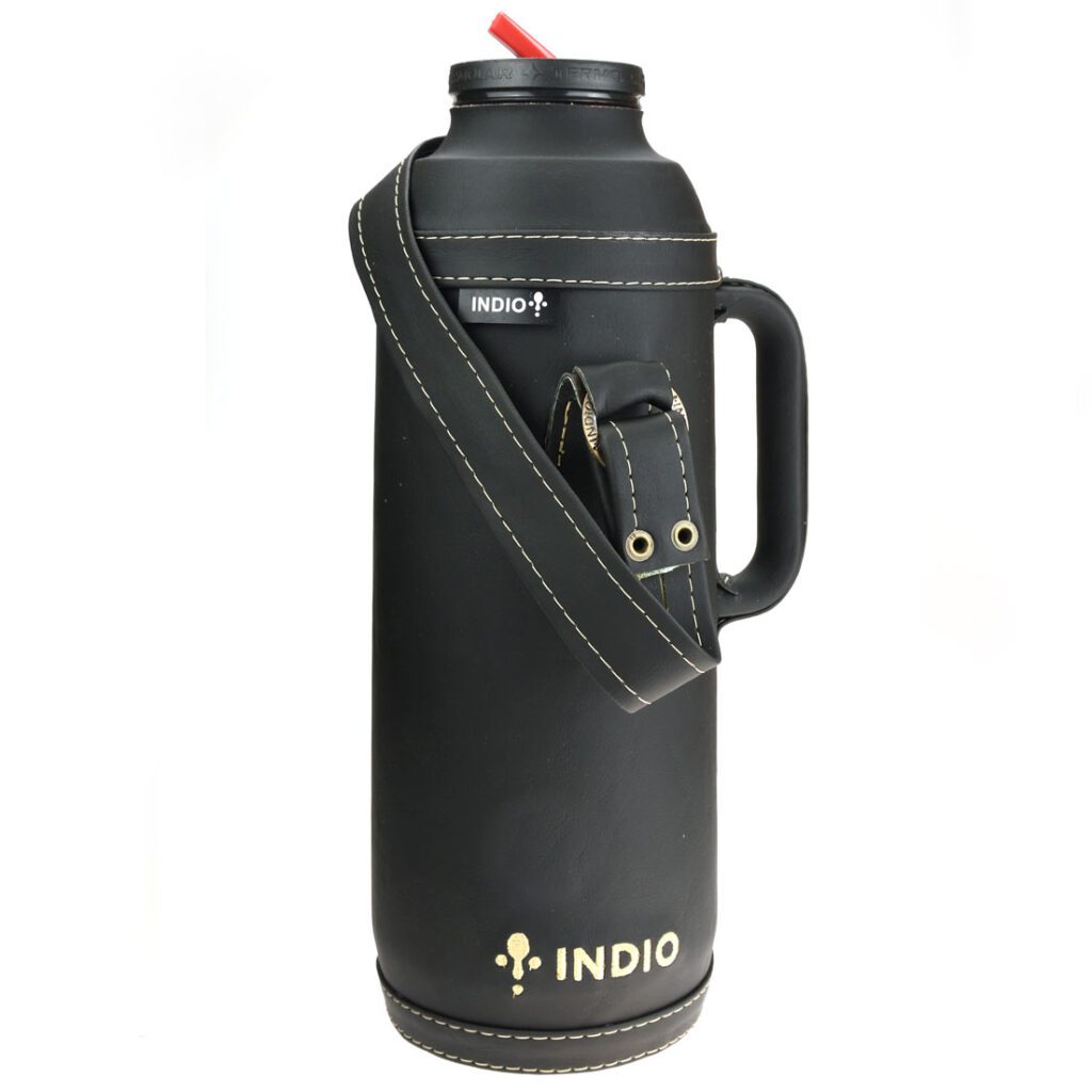 Termos INDIO szklany 1l czarna sztuczna skóra | Wojciech Cejrowski ...